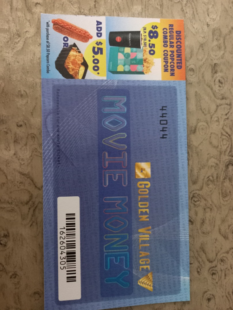 GV movie ticket voucher S$9 per piece, 4 to offer. Exp Date 30 Apr 2025 ...