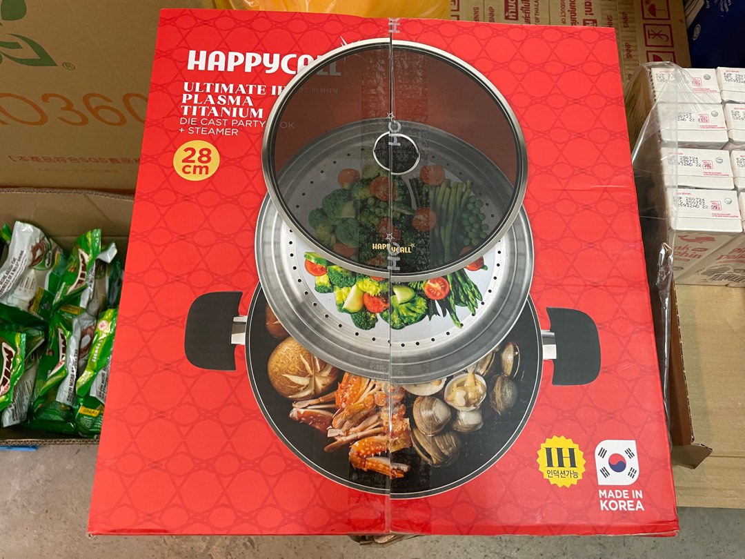 Happycall Ultimate In Plasma Titanium 28cm Party Wok With Steamer, TV ...