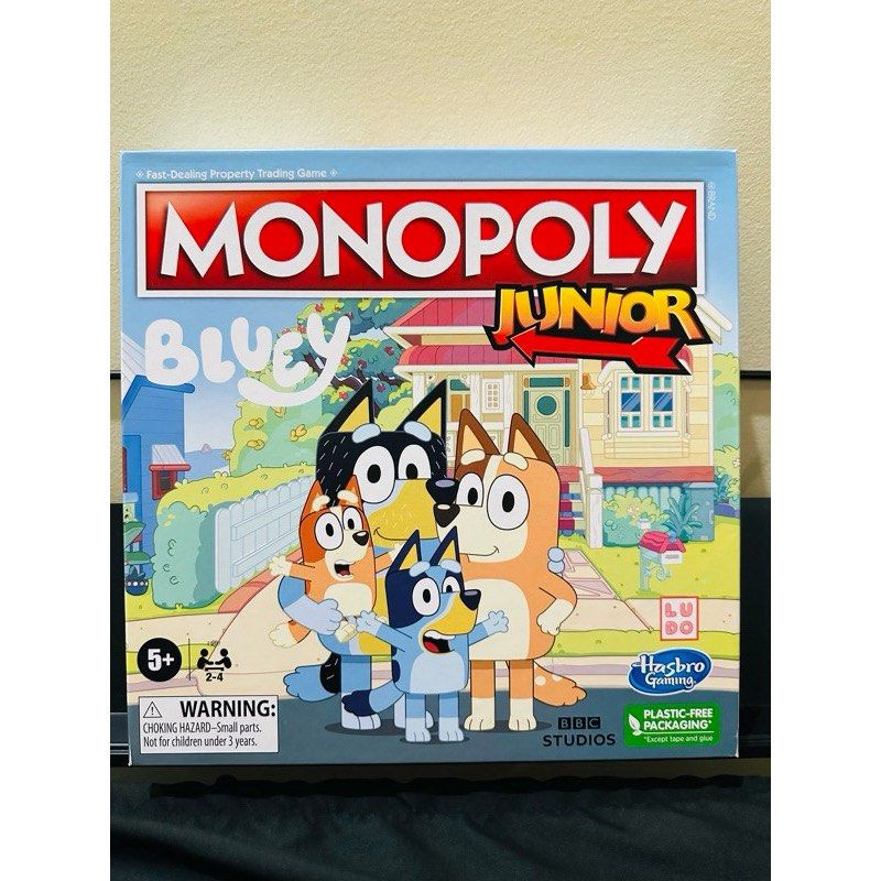 Hasbro Gaming Monopoly Junior: Bluey Edition Board Game for Kids Ages 5 ...