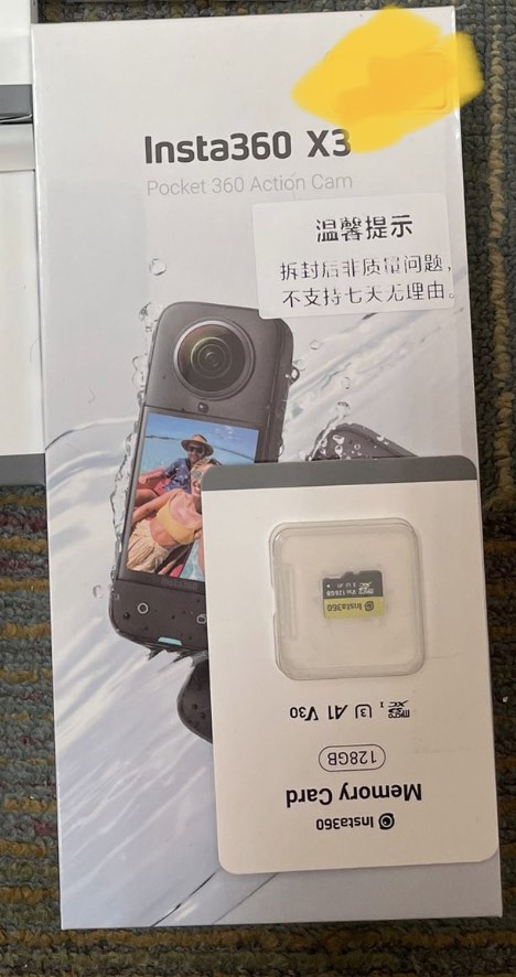 Insta 360 x3 360 camera +128 GB memory card +2 battery +1 travel ...