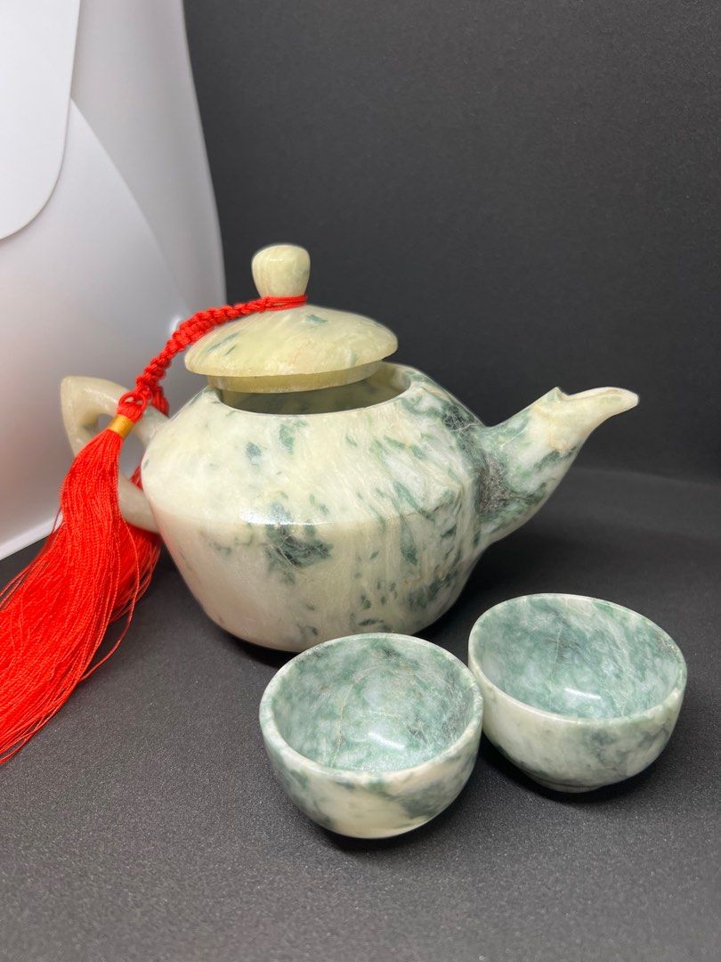 Jade Tea Set, Hobbies & Toys, Memorabilia & Collectibles, Vintage ...