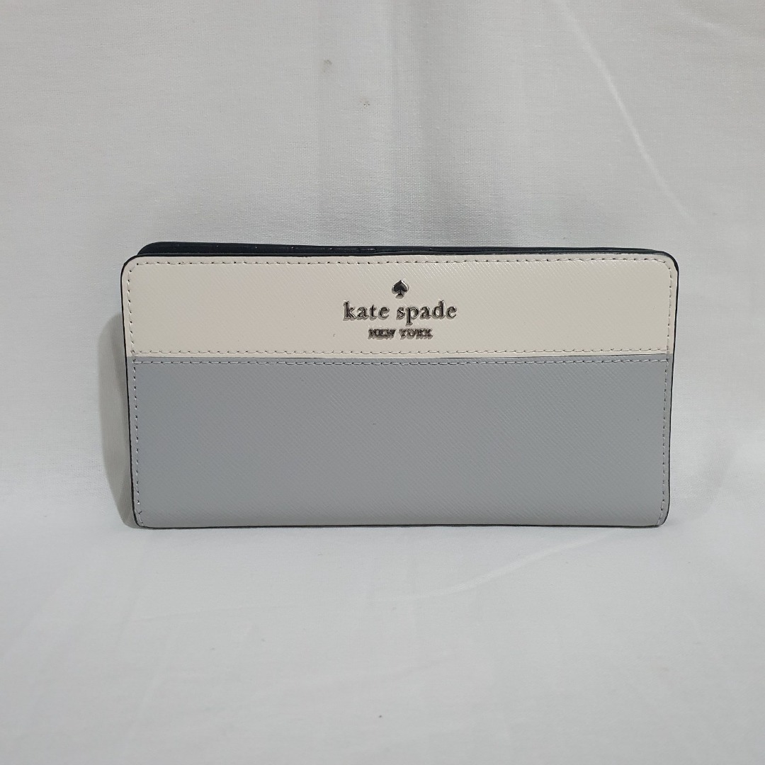 Kate Spade Madison Large Slim Bifold Wallet - Platinum Grey Multi ...