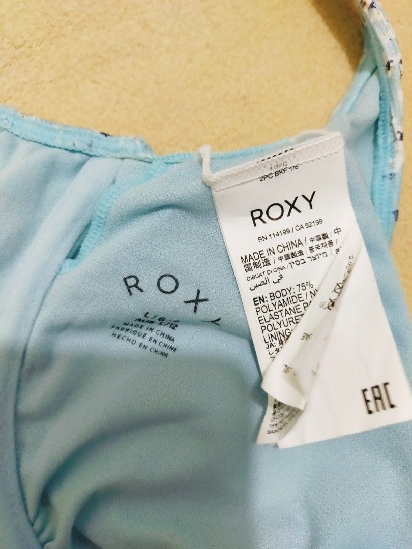 (L) ROXY LILIES SURF UNDERWIRED BIKINI TOP / SWIMSUIT TOP SWIMWEAR ...