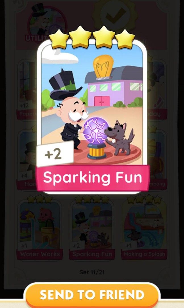 Sparkling fun monopoly go sticker card gimme, Hobbies & Toys, Toys ...