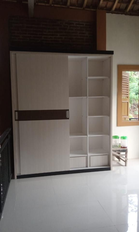Lemari 2 pintu sliding bahan multiplek finishing hpl taco, Perabotan ...