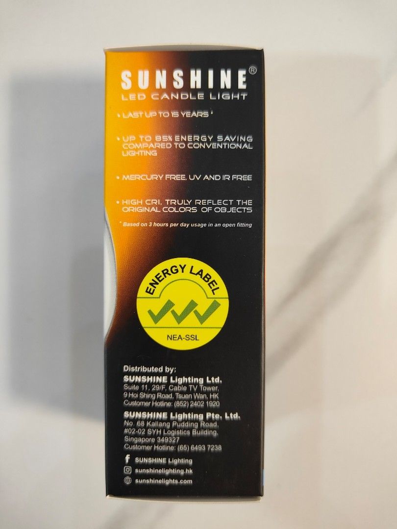 Local SG Ready Stock: SUNSHINE LED Candle tip Light Bulb (Daylight 6500k), Furniture & Home ...
