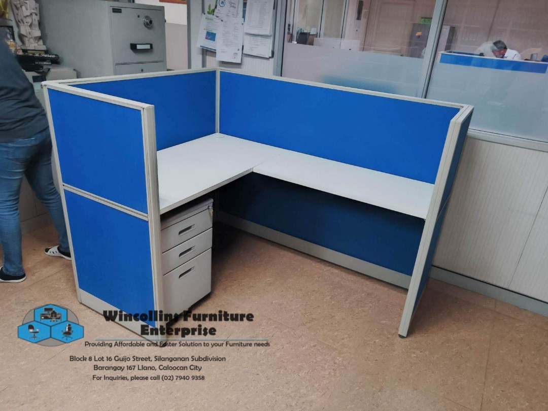 L-Type office cubicles, Furniture & Home Living, Office Furniture ...