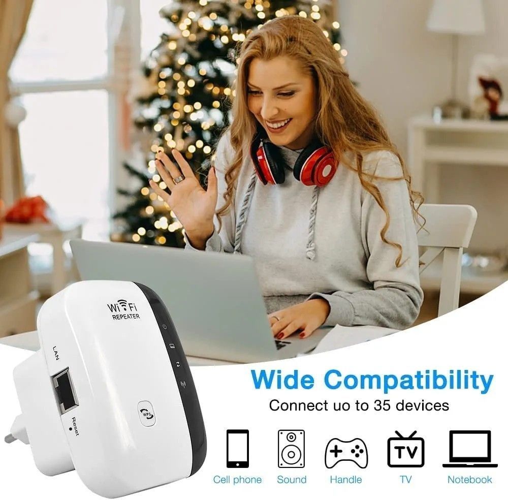(M2060) Wireless WiFi Repeater, 2.4GHz WiFi Signal Booster with ...