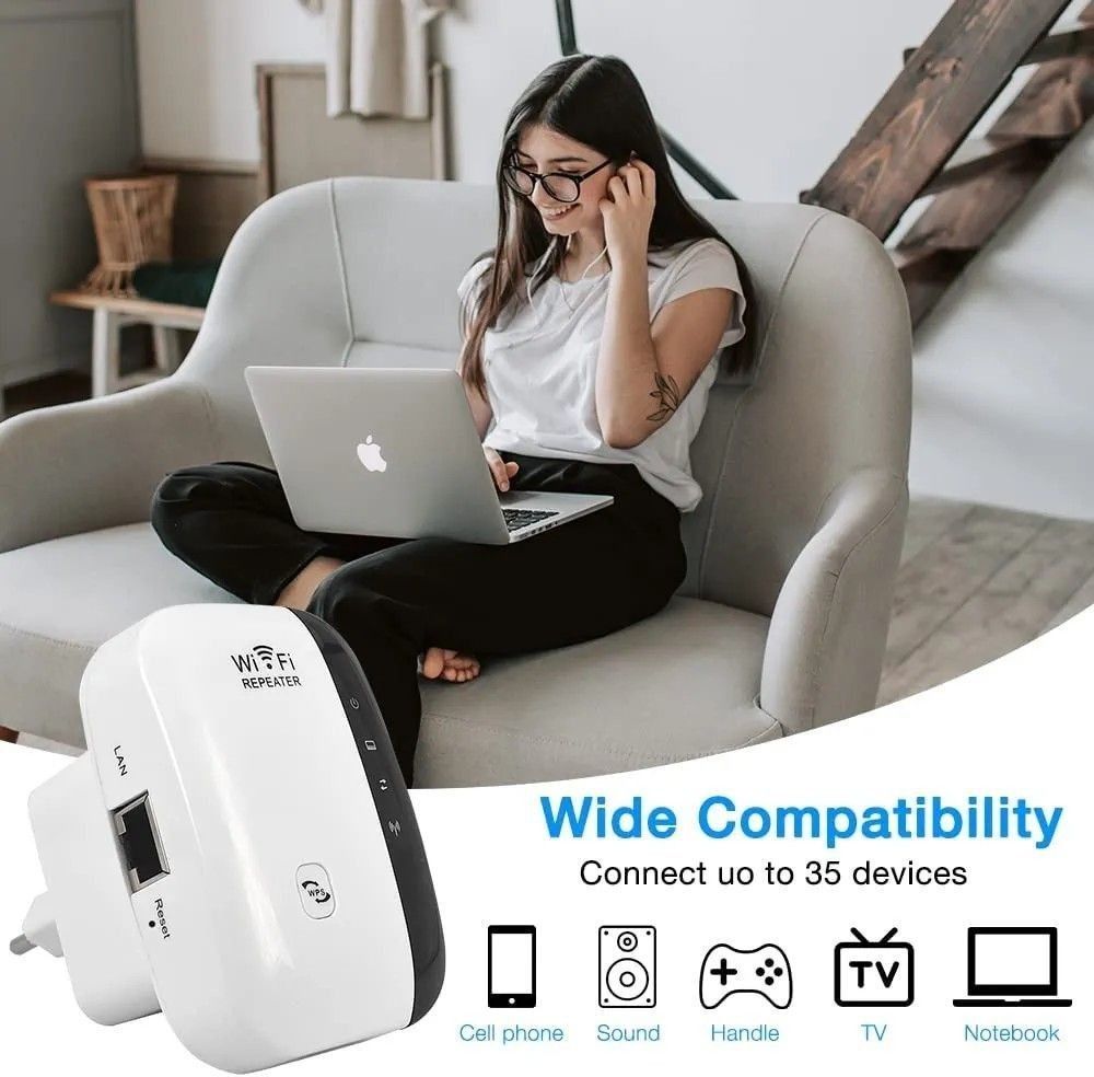 (M2060) Wireless WiFi Repeater, 2.4GHz WiFi Signal Booster with ...