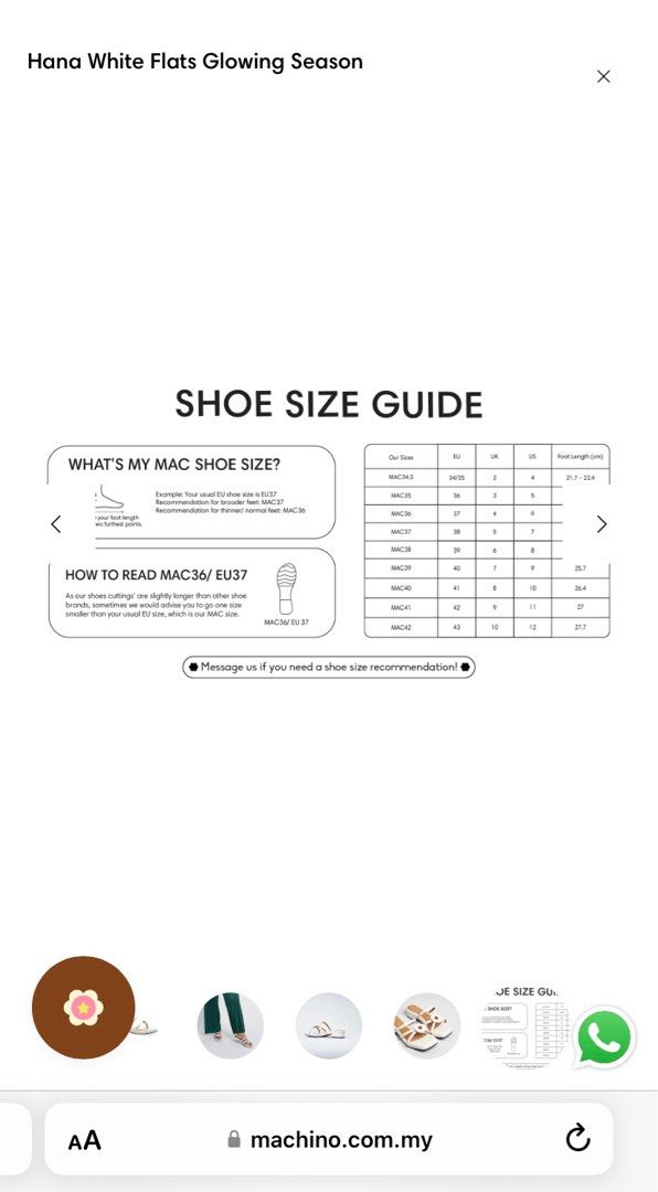 MACHINO Hana White Flats Glowing Season, Women's Fashion, Footwear ...