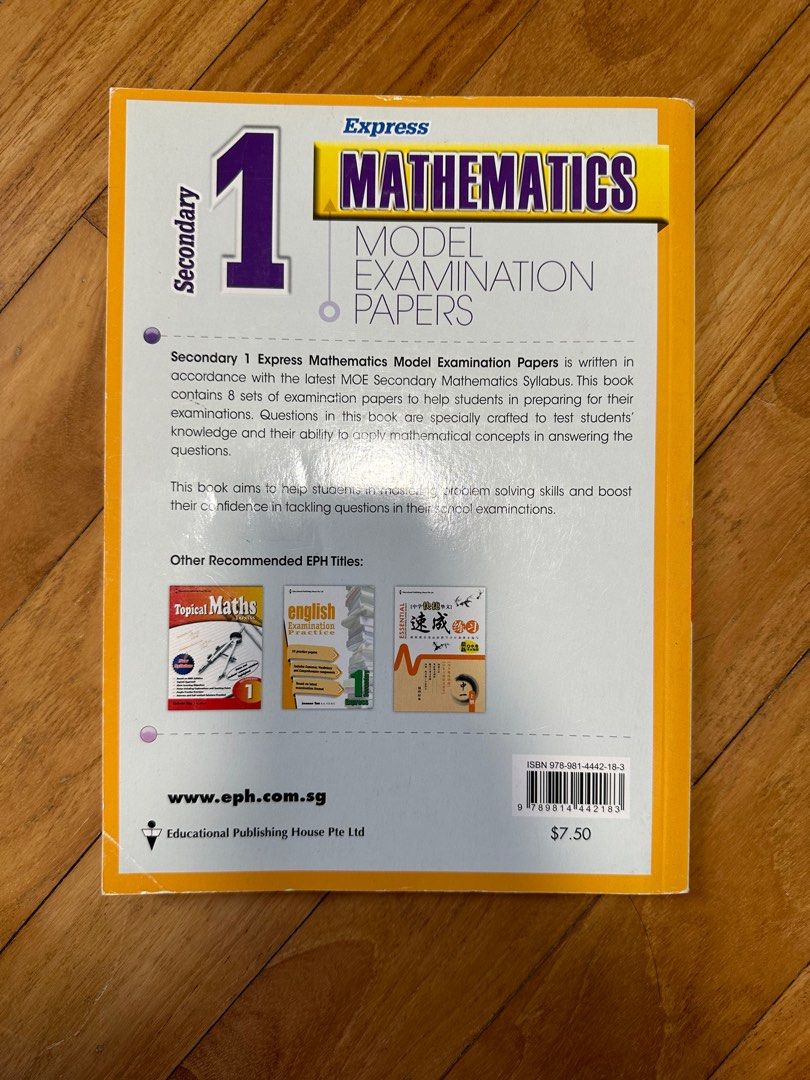 Mathematics Model examination paper Secondary 1, Hobbies & Toys, Books ...