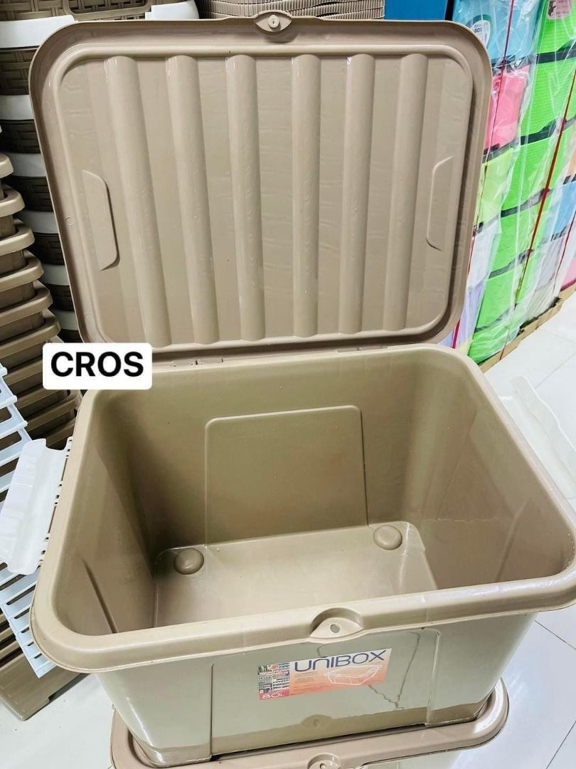 Mocha Storage Box 80L unibox, Furniture & Home Living, Home Improvement ...