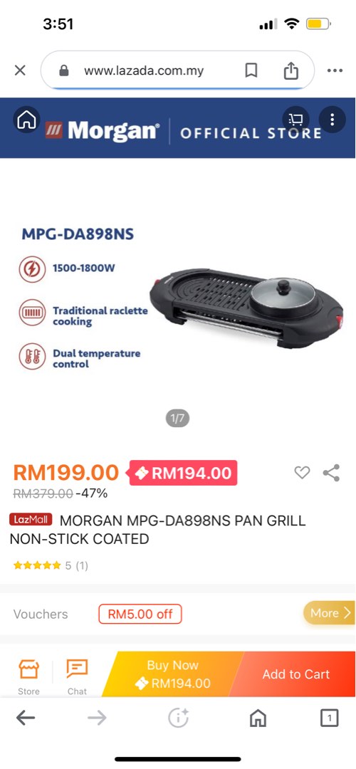 Morgan hot plate grill bbq, TV & Home Appliances, Kitchen Appliances ...