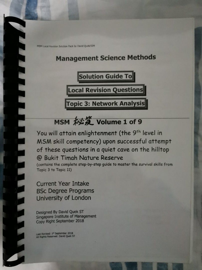 Mr David Quek Management Science Method Secret Recipe, Hobbies & Toys ...