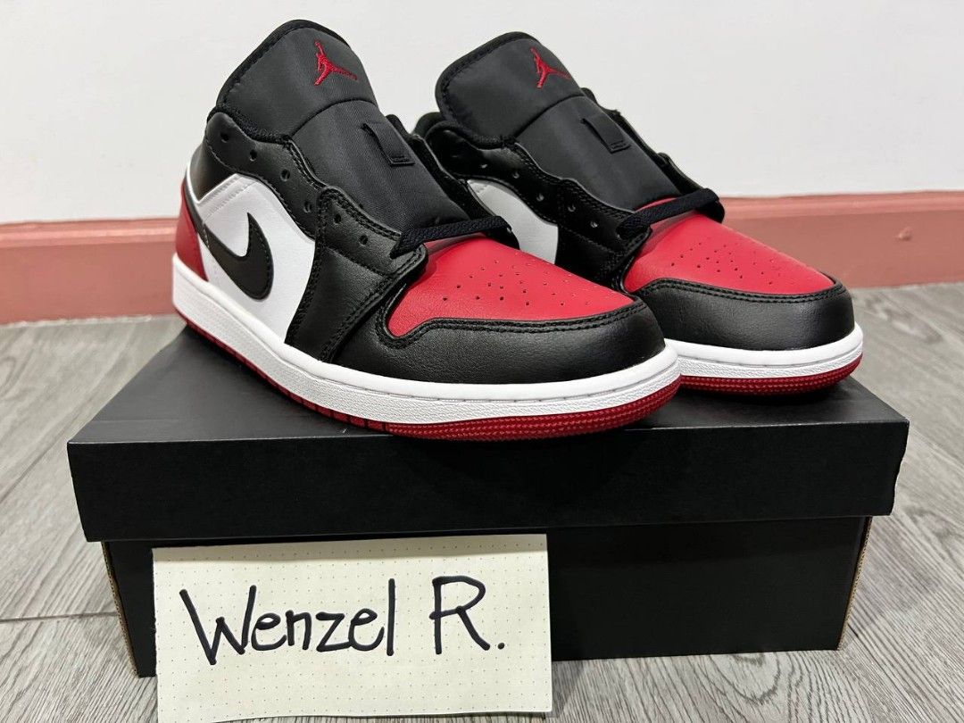 Nike Jordan 1 low bred v2, Men's Fashion, Footwear, Sneakers on Carousell