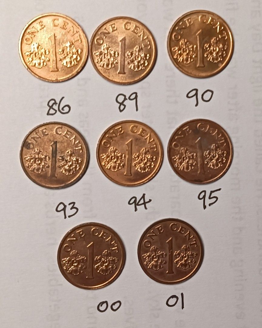 Old 1c Coins Singapore 1986-2001, Hobbies & Toys, Memorabilia ...