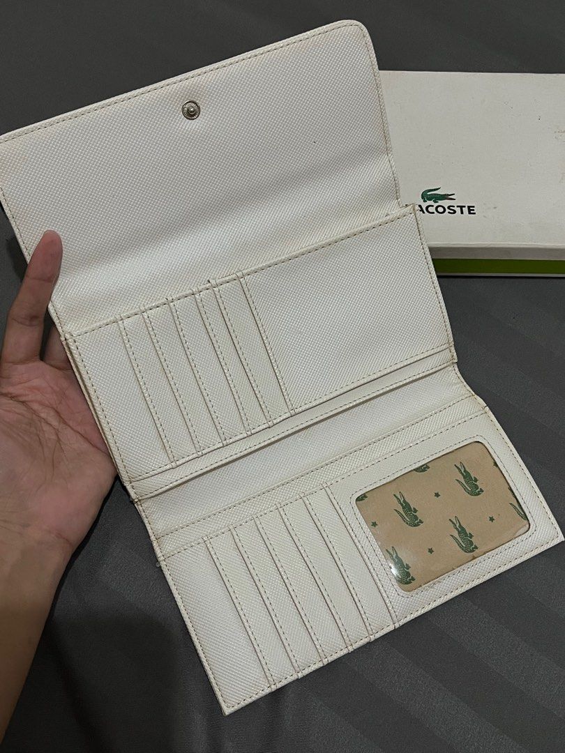 Original Lacoste leather tri fold wallet, Women's Fashion, Bags ...