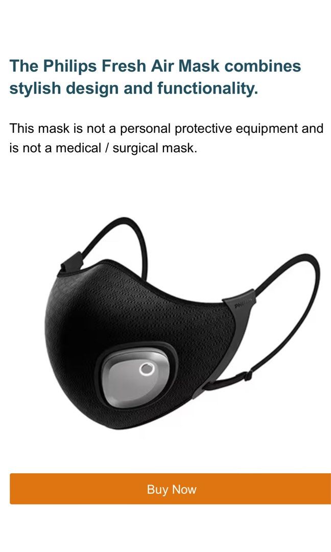 Philips Fresh Air Mask with Air Power System, Health & Nutrition, Face ...