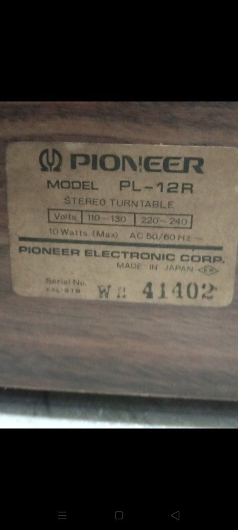 Pioneer turntable PL-12R, Audio, Soundbars, Speakers & Amplifiers on Carousell