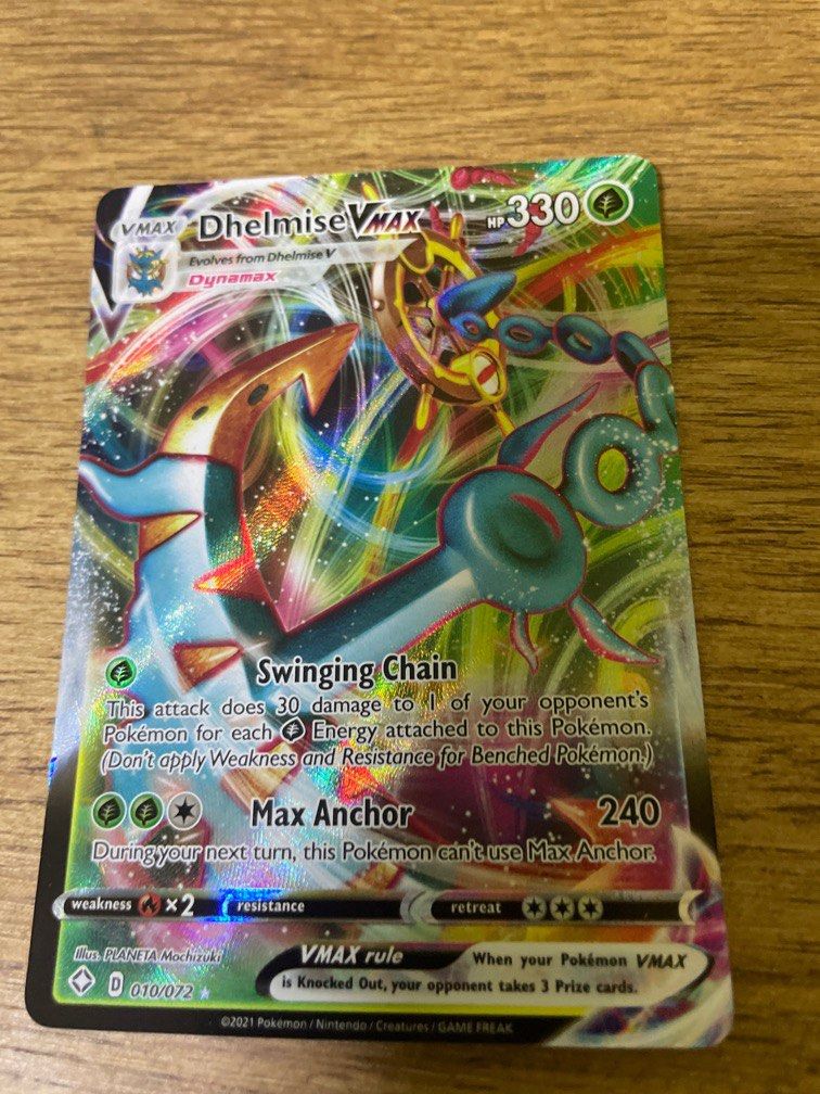 Pokémon card Dhelmise Vmax, Hobbies & Toys, Toys & Games on Carousell