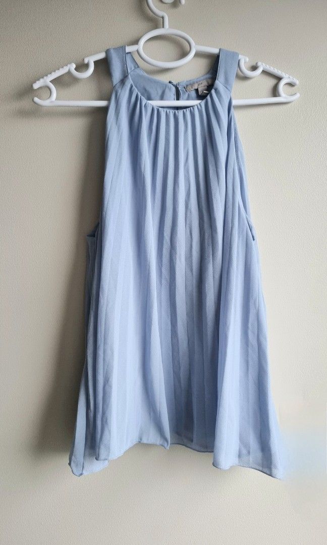 Powder blue blouse, Women's Fashion, Tops, Blouses on Carousell