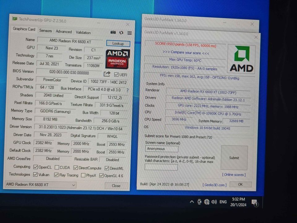Powercolor Hellhound RX 6600 XT, Computers & Tech, Parts & Accessories ...