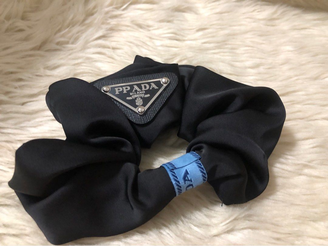 Prada Black Satin Scrunchie, Women's Fashion, Watches & Accessories ...