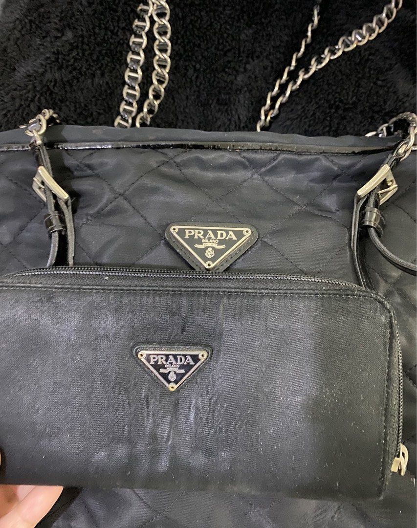 Prada Quilted Nylon Bag and Prada Nylon Long wallet, Luxury, Bags ...
