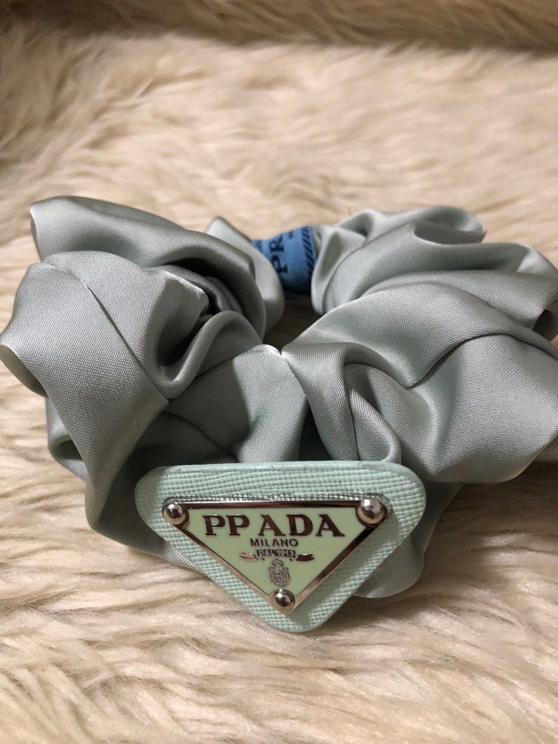 Prada Silk Scrunchie Army Green, Women's Fashion, Watches & Accessories ...