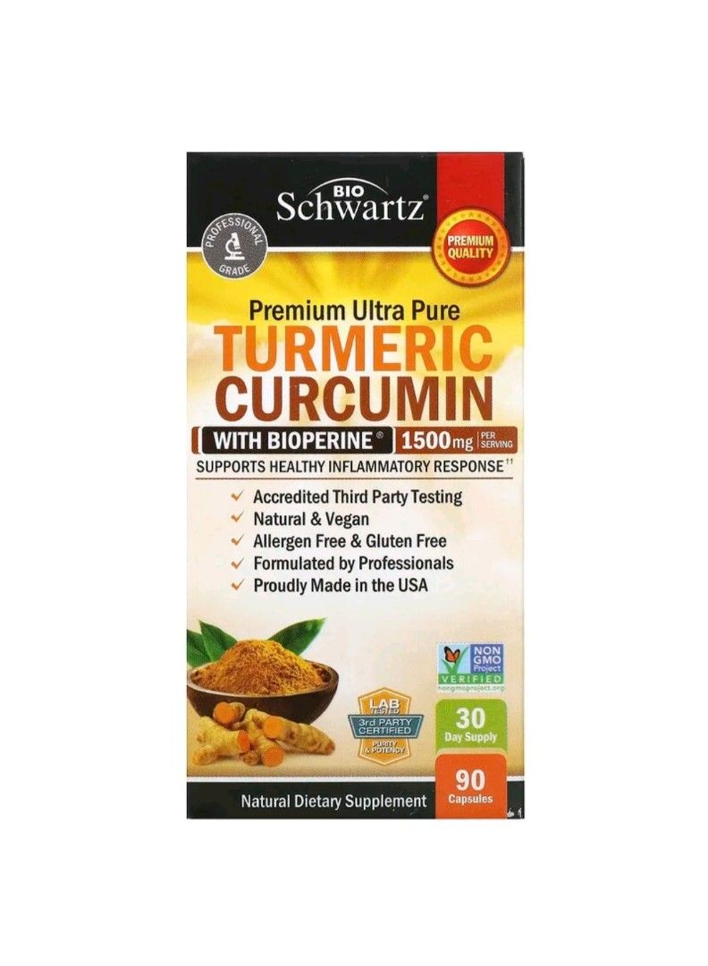 Premium Ultra Pure Turmeric Curcumin with Bioperine, Health & Nutrition ...