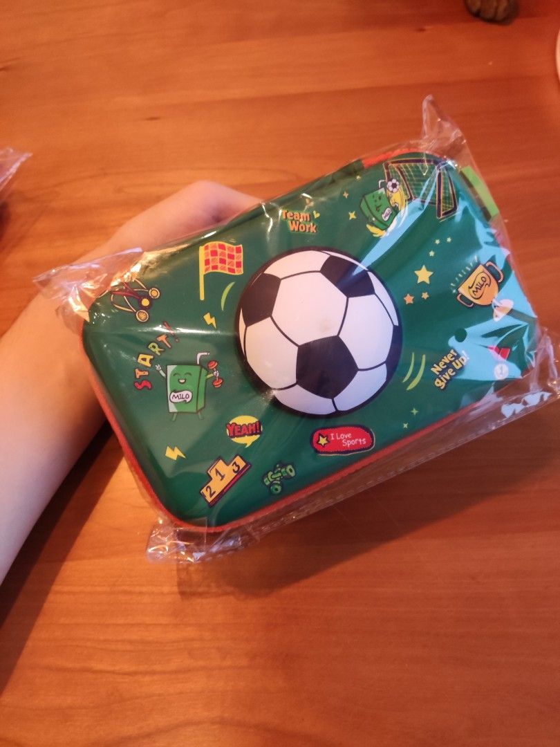 Rainbow and Soccer Ball Milo Pencil Case, Hobbies & Toys, Stationery ...