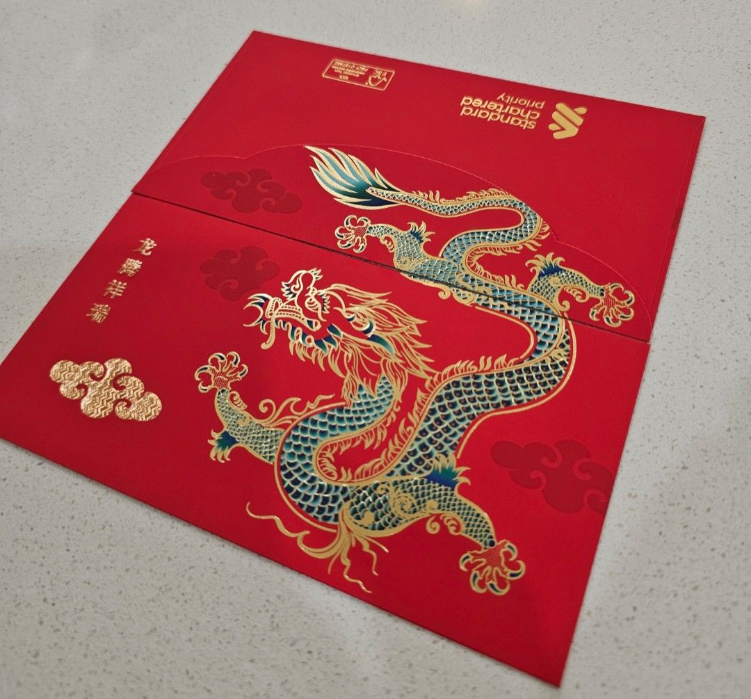 SCB CNY Priority Angpow 龙年 Red Packet 2024, Hobbies & Toys, Stationery ...