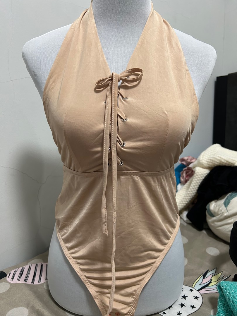 Sexy Beige/ skintone bodysuit top, Women's Fashion, Tops, Others Tops ...