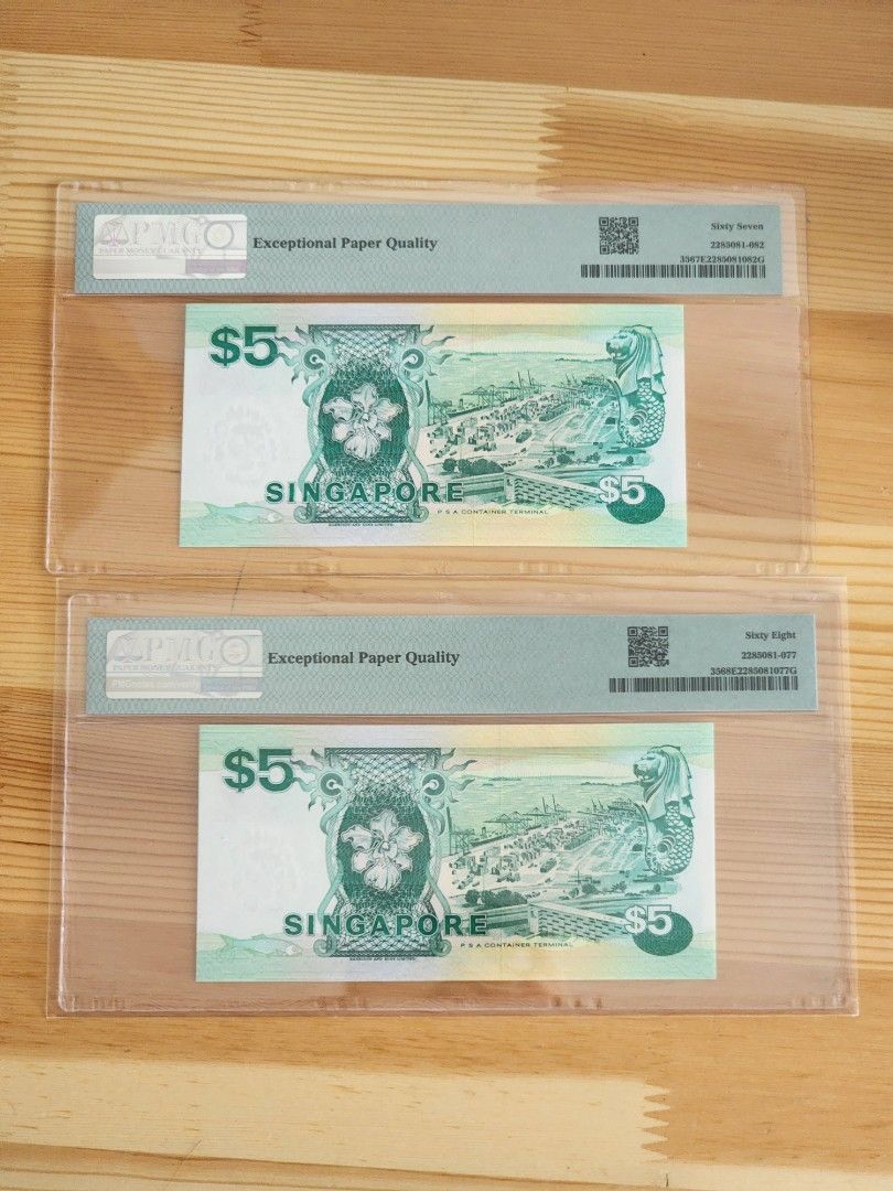 Ship Series $5 PMG 67 68 Singapore notes, Hobbies & Toys, Memorabilia ...