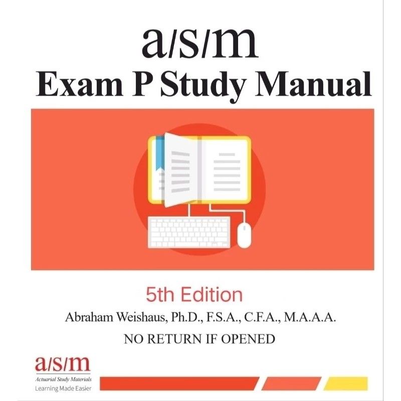SOA Exam P ASM Study Manual 5th Edition 2022 in PDF, Hobbies & Toys, Books & Magazines ...