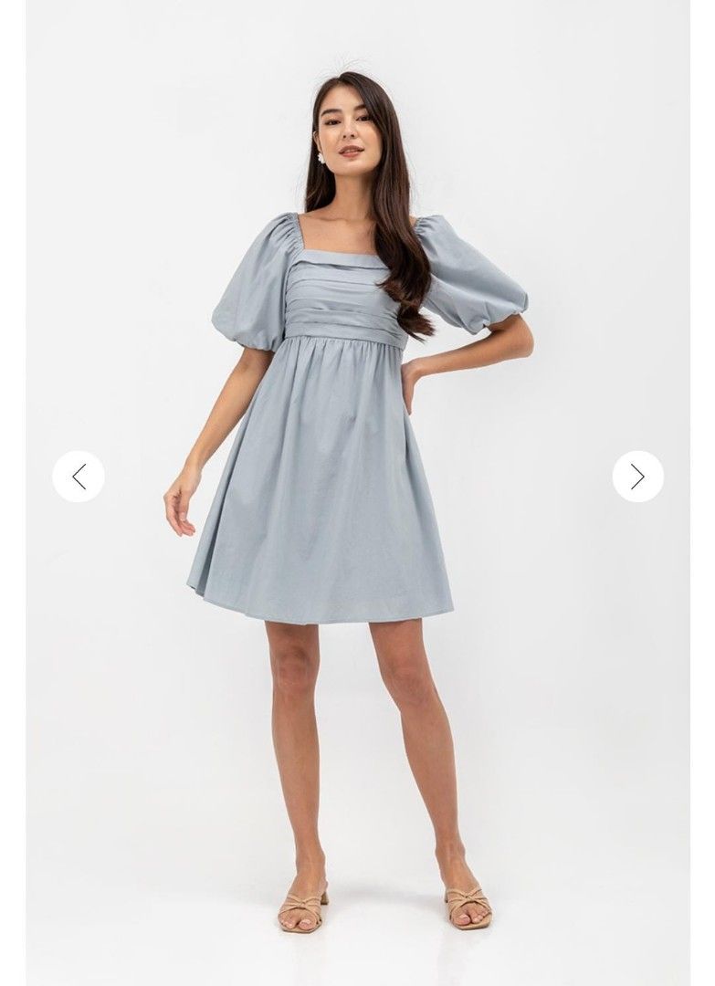 STEPHANIE PLEATED CHEST MINI DRESS, Women's Fashion, Dresses & Sets ...