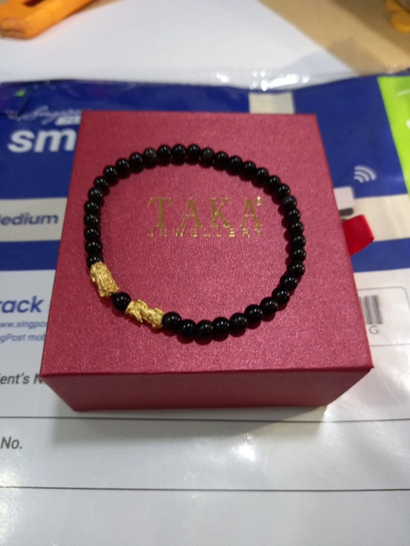 Taka 999 double pixiu Gold Bracelet , brand new, with box , paper bag ...