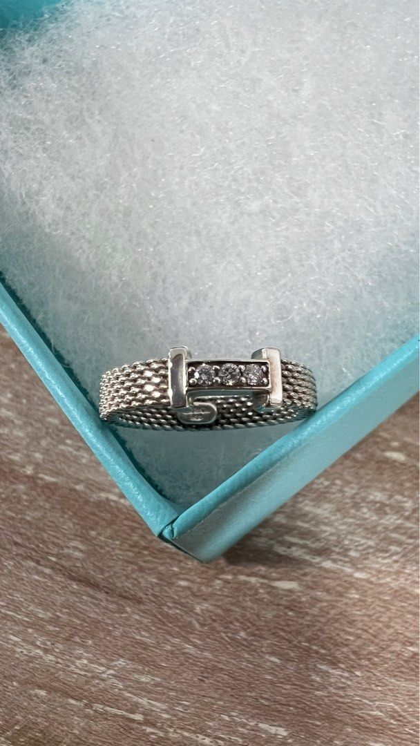Tiffany Triple Diamond Mesh Ring, Women's Fashion, Jewelry & Organisers ...