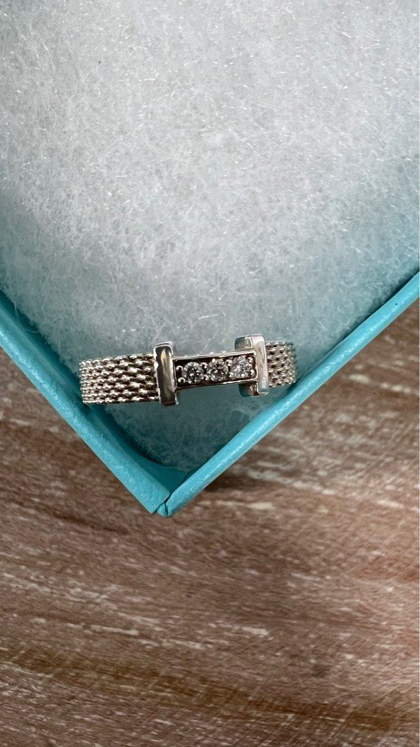 Tiffany Triple Diamond Mesh Ring, Women's Fashion, Jewelry & Organisers ...