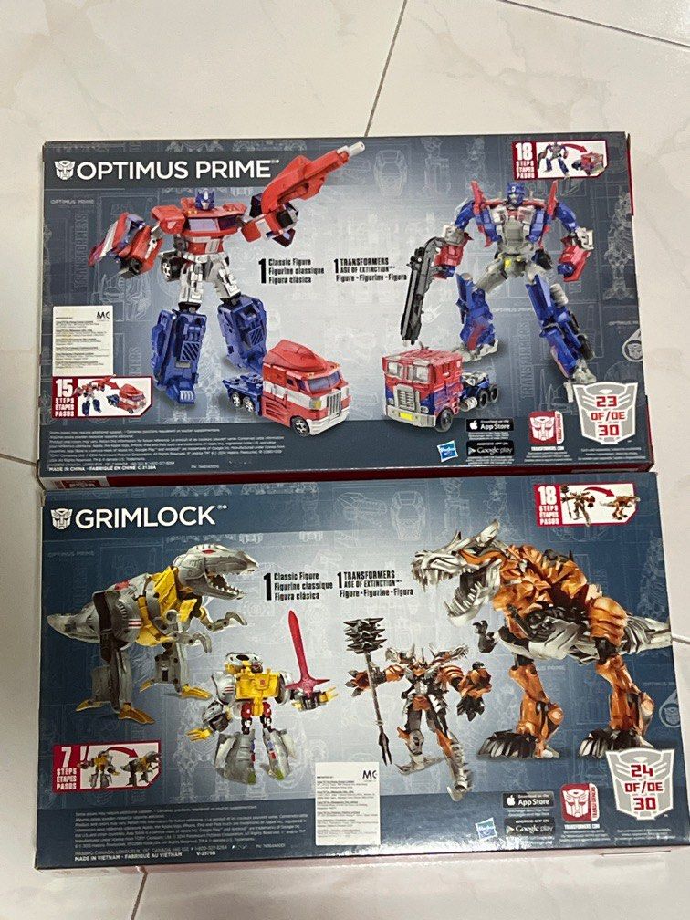 MISB Toyrus exclusive Set Optimus prime & Grimlock hasbro evolution 2 ...