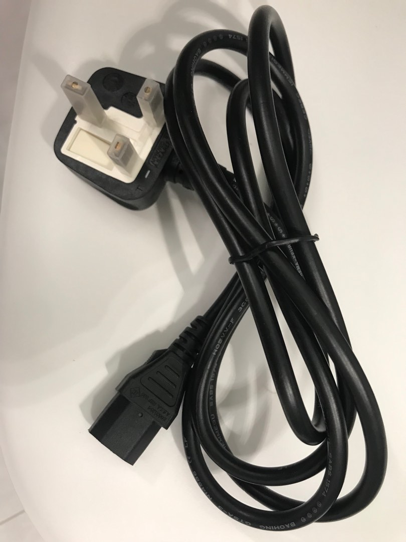 UK Plug 3 Pin Power Cord, Computer Monitor AC Wall Power Cable ...