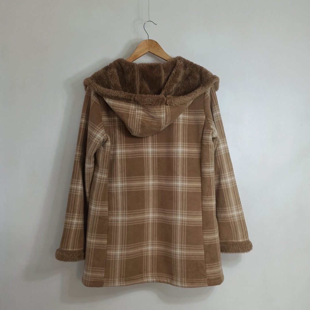 UNIQLO Brown Checker Coat Jacket (Made in Vietnam), Women's Fashion ...