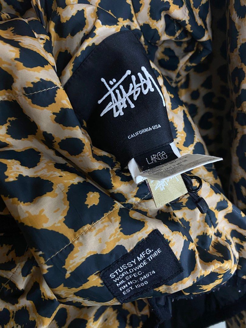 VINTAGE STUSSY REVERSIBLE LEOPARD WINDBREAKER JACKET, Men's Fashion ...