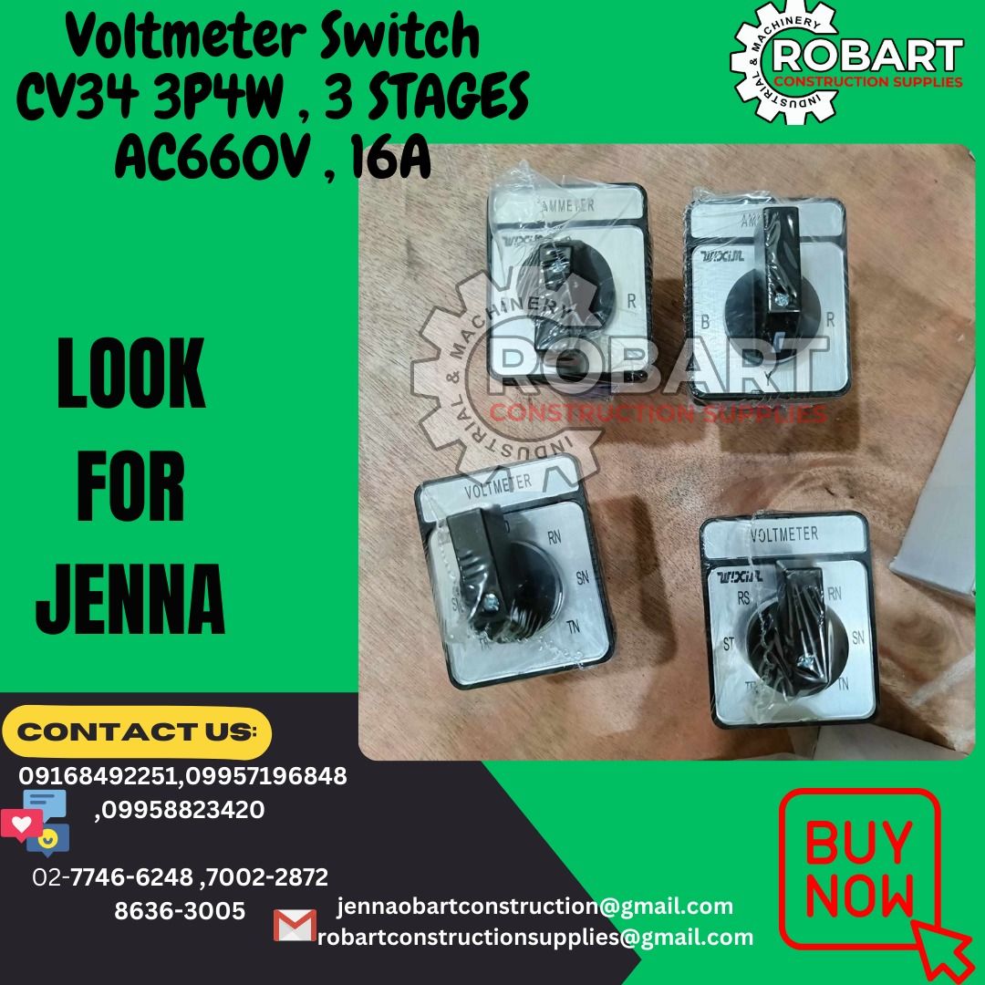 Voltmeter Switch CV34 3P4W , 3 STAGES AC660V , 16A, Commercial ...