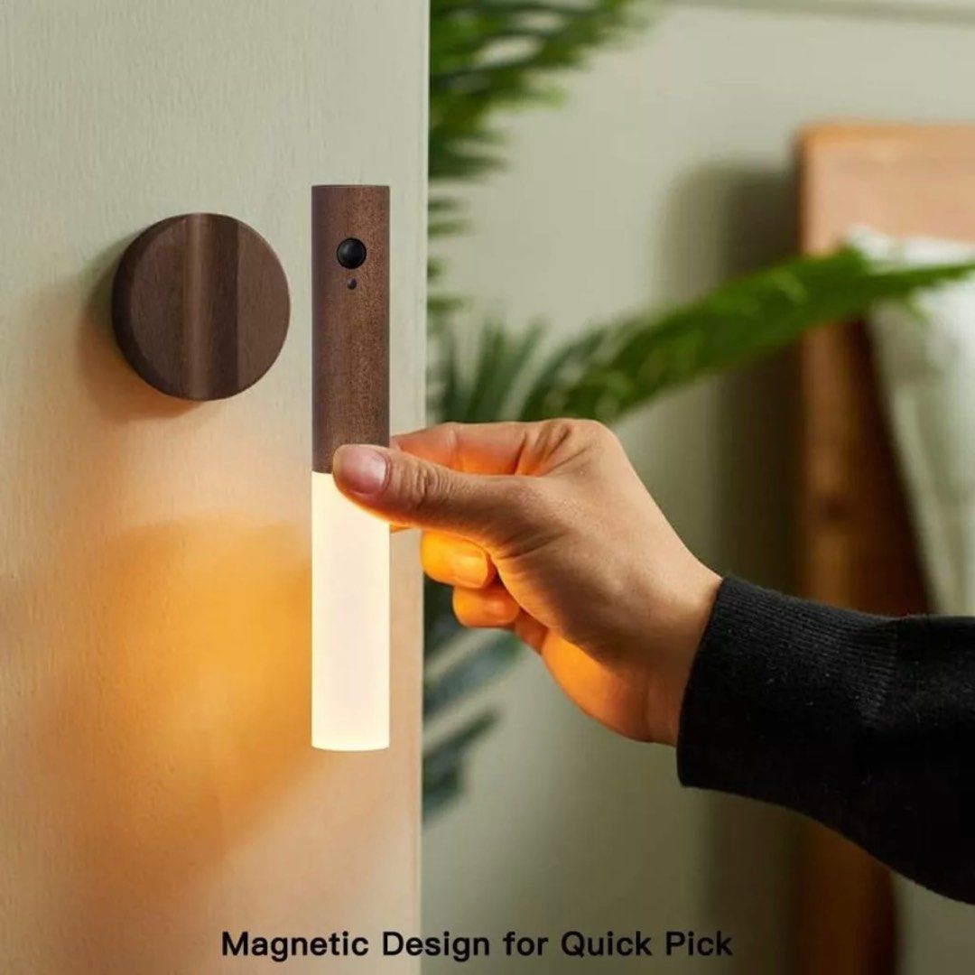 Wall Mounted Motion Sensor Lamp | Detachable Wooden Lamp Stick With ...