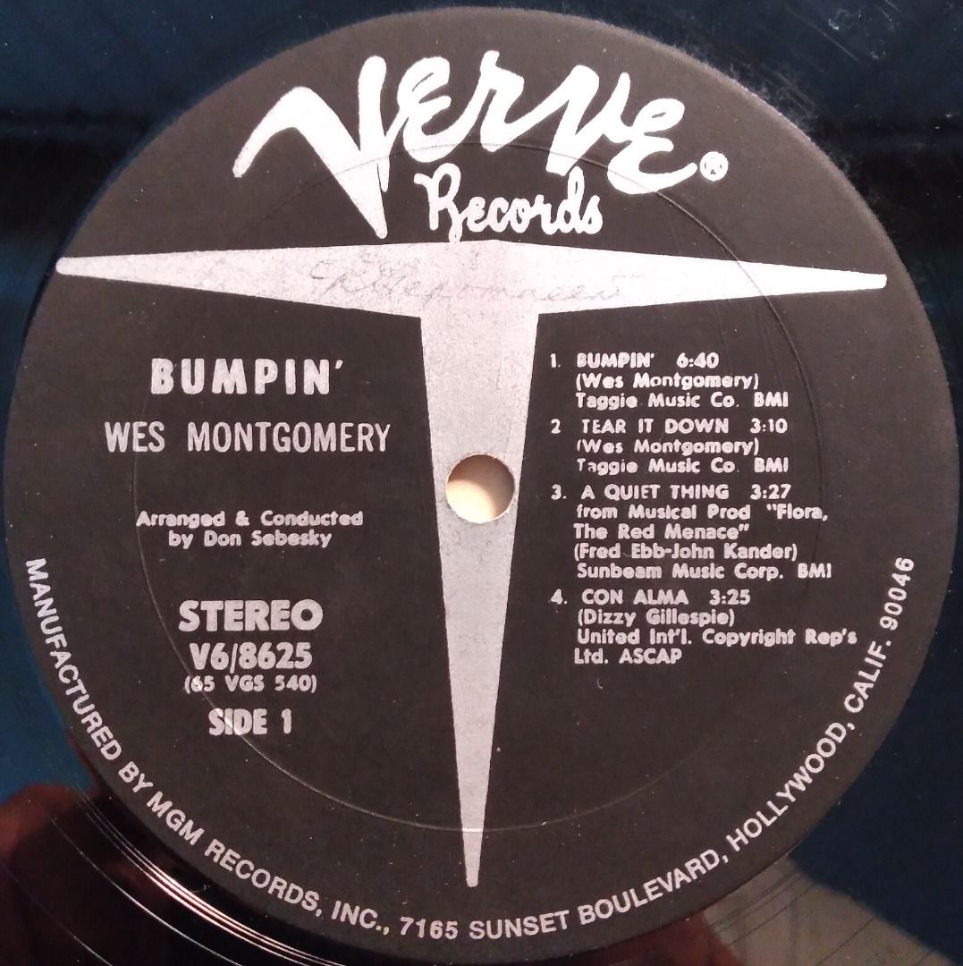 Wes Montgomery || Bumpin' U.S. Verve V6-8625 [Jazz LP/Plaka/Vinyl], Hobbies & Toys, Music ...