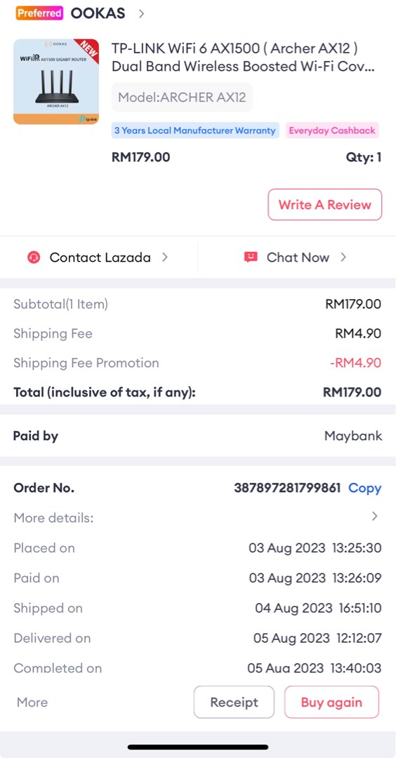 WiFi 6 TPI-LINK AX1500 (Archer AX12), Computers & Tech, Parts ...