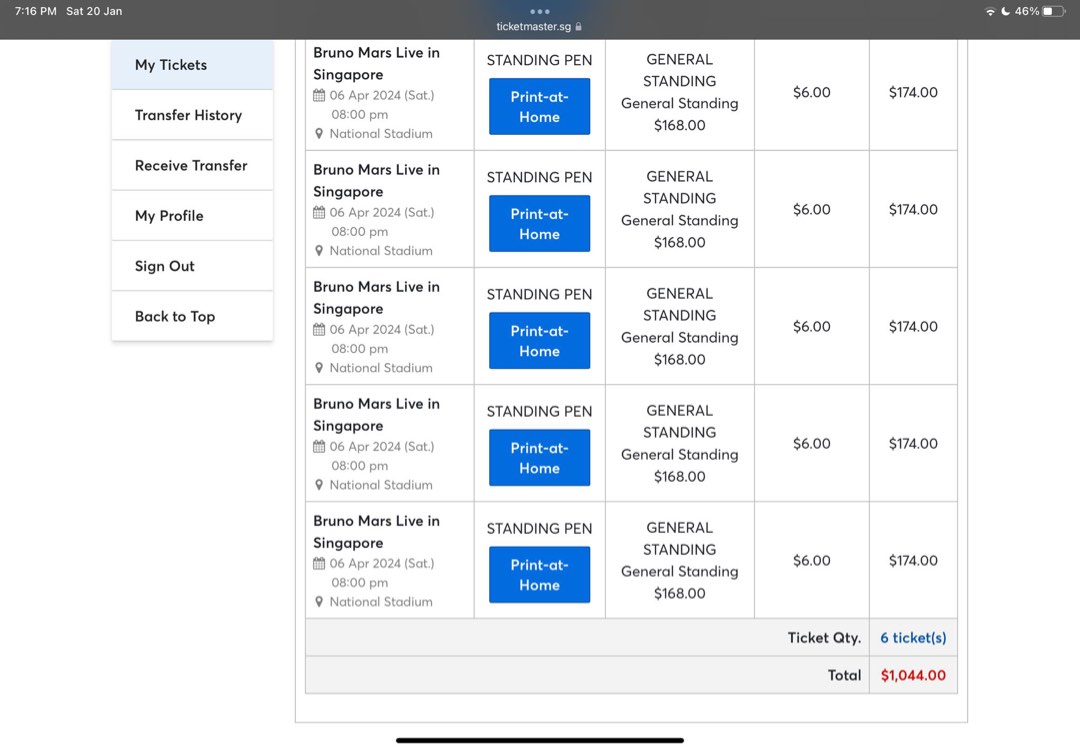 X6 BRUNO MARS GENERAL STANDING CONCERT TICKETS, Tickets & Vouchers ...