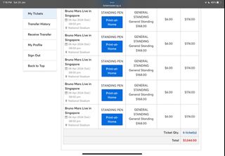 5th Apr (Fri) 2 x General Standing Deal F2F/Email - Bruno Mars SG 2024 ...