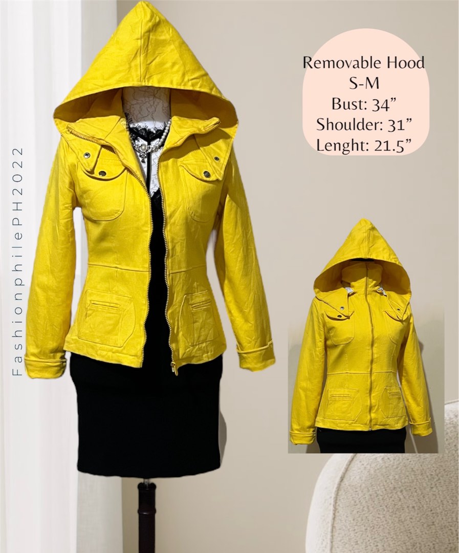 Yellow Jacket | Removable Hood, Women's Fashion, Coats, Jackets and ...